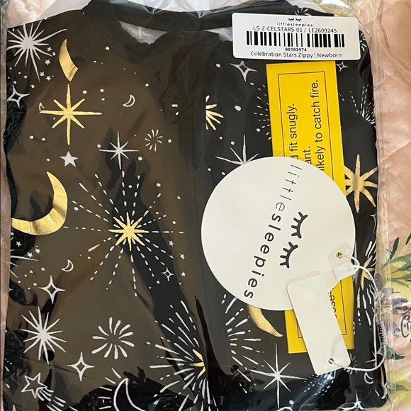Little Sleepies | One Pieces | Little Sleepies Black And Gold Starry ...